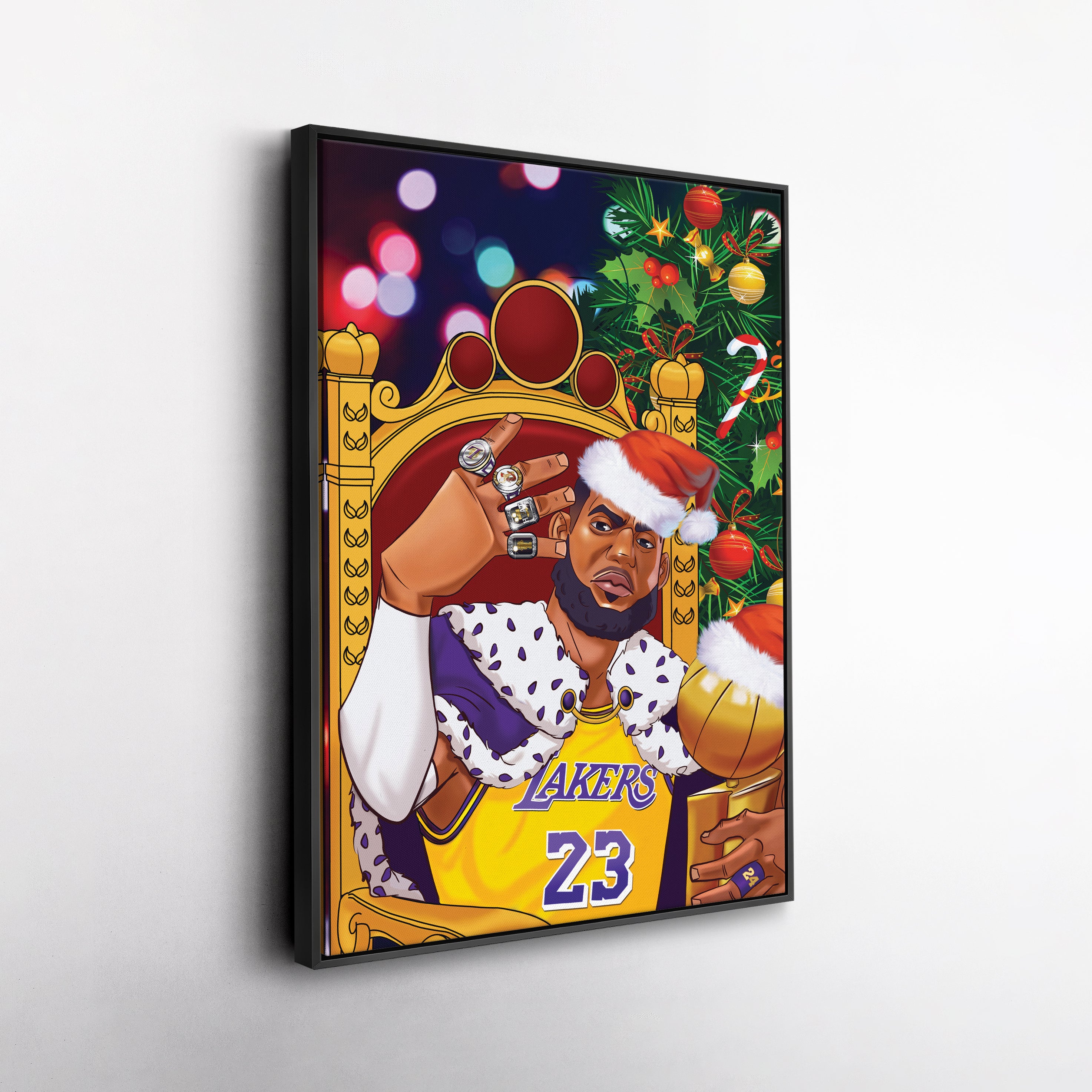 LeBron James Christmas Canvas Print | Festive Basketball Wall Art ...